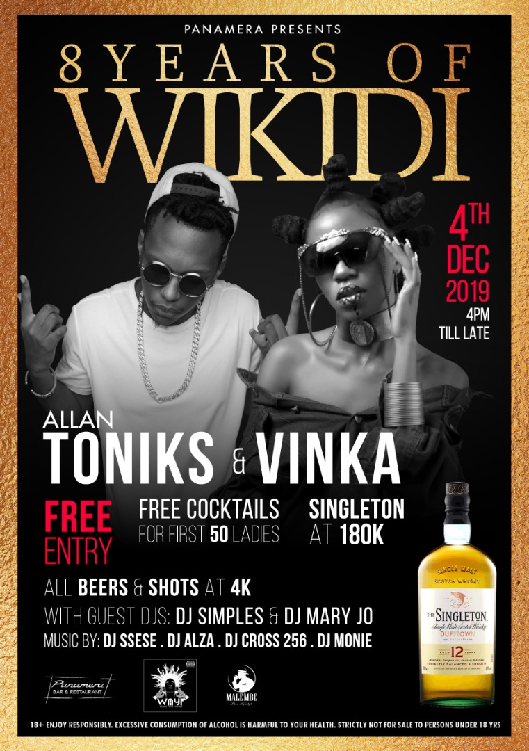 Campus Plot: Tonix, Vinka to Headline #8YearsOfWikidi Tonight at ...