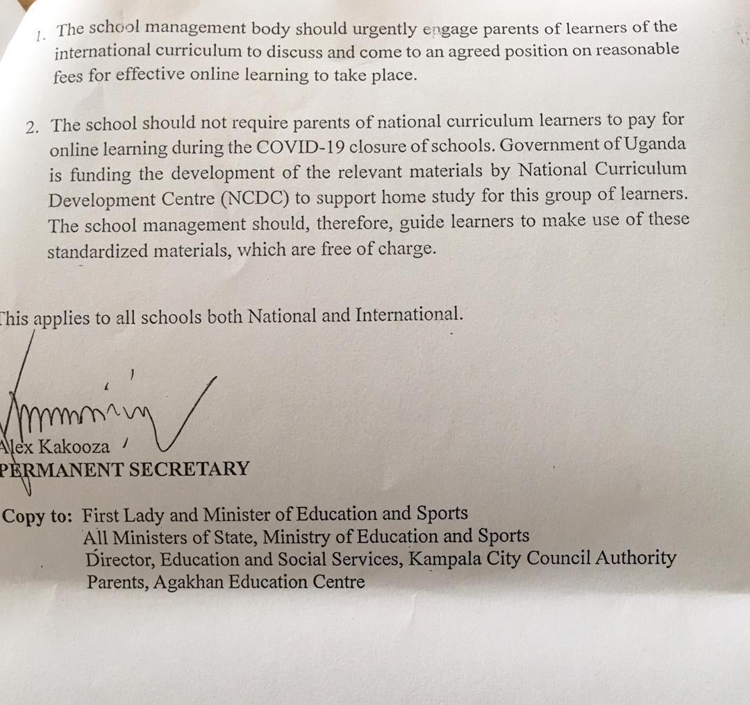 Ministry of Education orders schools not to charge fees for online ...