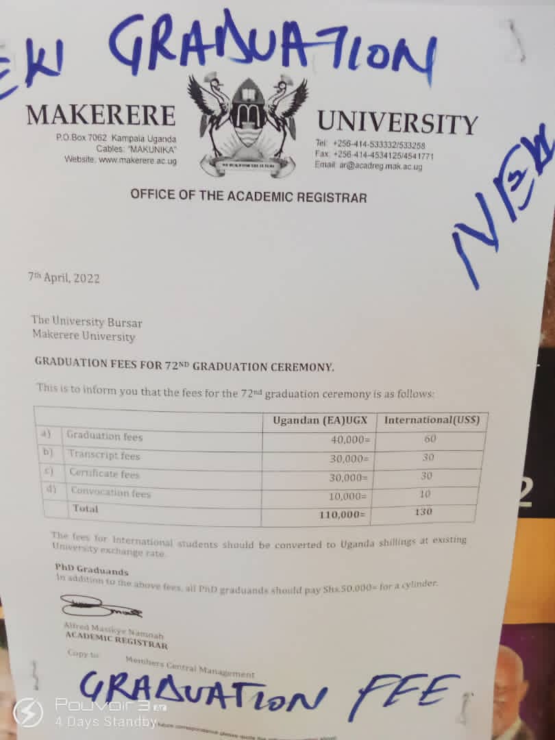Makerere University 72nd Grad: How to Pay Graduation Fees - Campus Bee